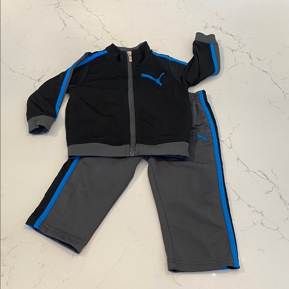 Puma | Matching Sets | Puma Kids Charcoal And Electric Blue Matching ...